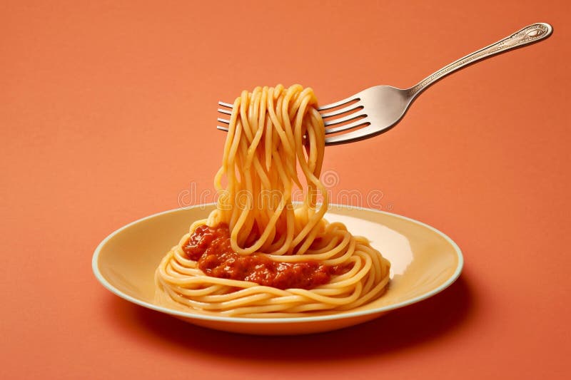 Forking Your Way through Spaghetti Pasta. Generative AI Stock ...