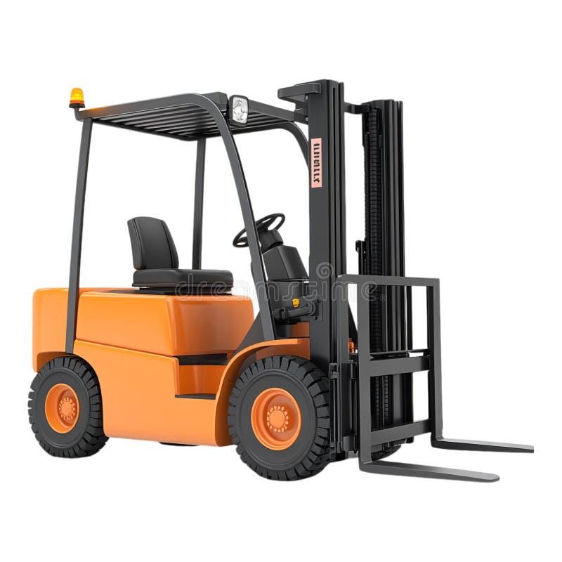 Forklift Against Transparent Background for Industrial Content Warehouse Safety Materials or ...