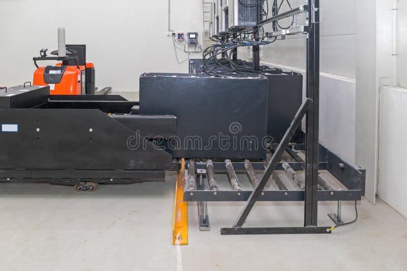 Forklift Battery Charging stock photo. Image of equipment - 196524616