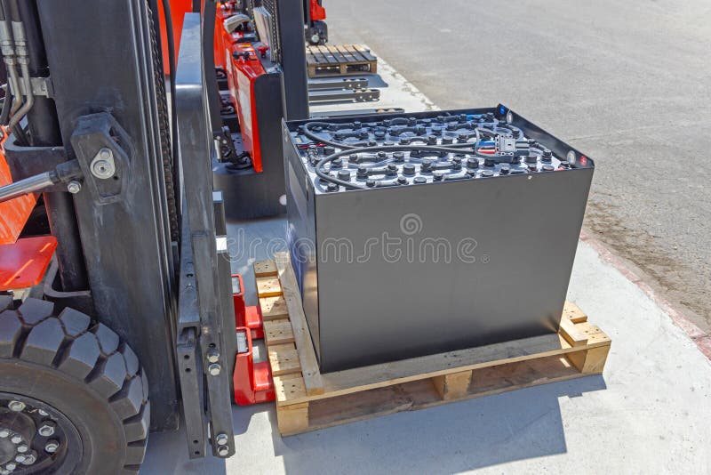 Forklift Battery at Pallet stock image. Image of energy - 357721071