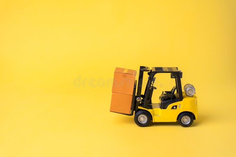 Forklift and Boxes. Supply Chain Optimization Stock Photo - Image of ...
