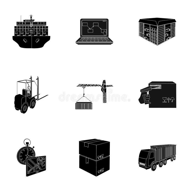 Logistics related icon set stock vector. Illustration of document ...
