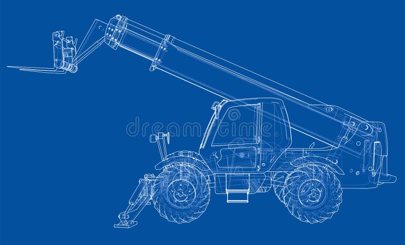 Forklift Concept. 3d Illustration Stock Illustration - Illustration of ...