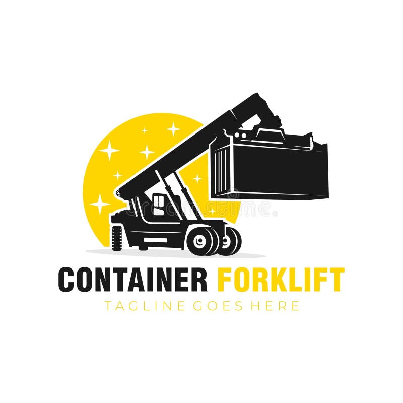 Forklift Container Vector Illustration Logo Stock Vector - Illustration ...