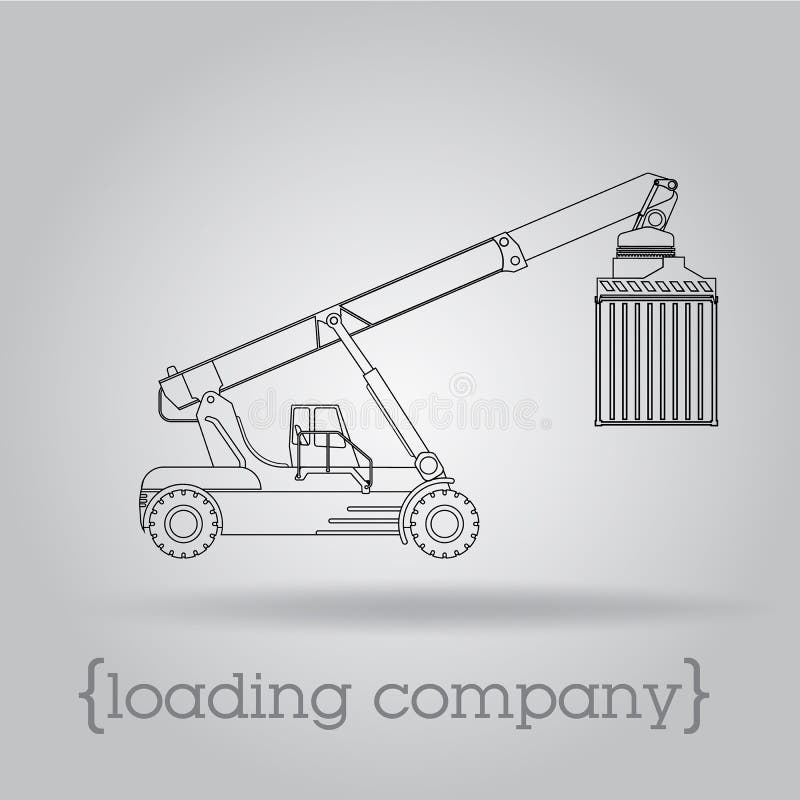 Forklift for containers stock vector. Illustration of cutting - 87605292