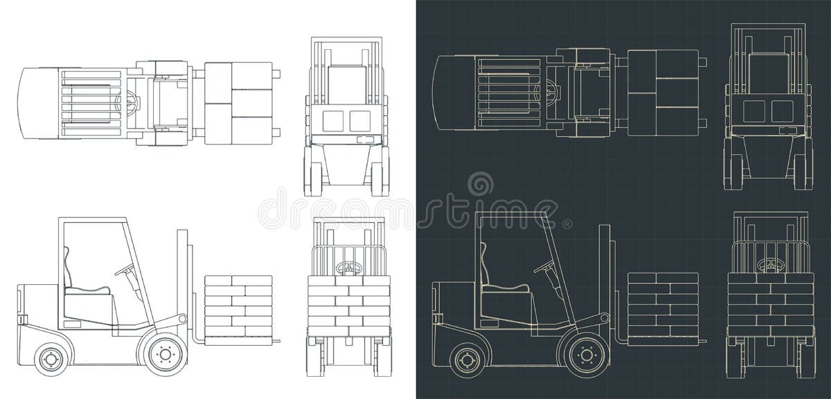 Forklift Blueprints Stock Illustrations – 52 Forklift Blueprints Stock ...