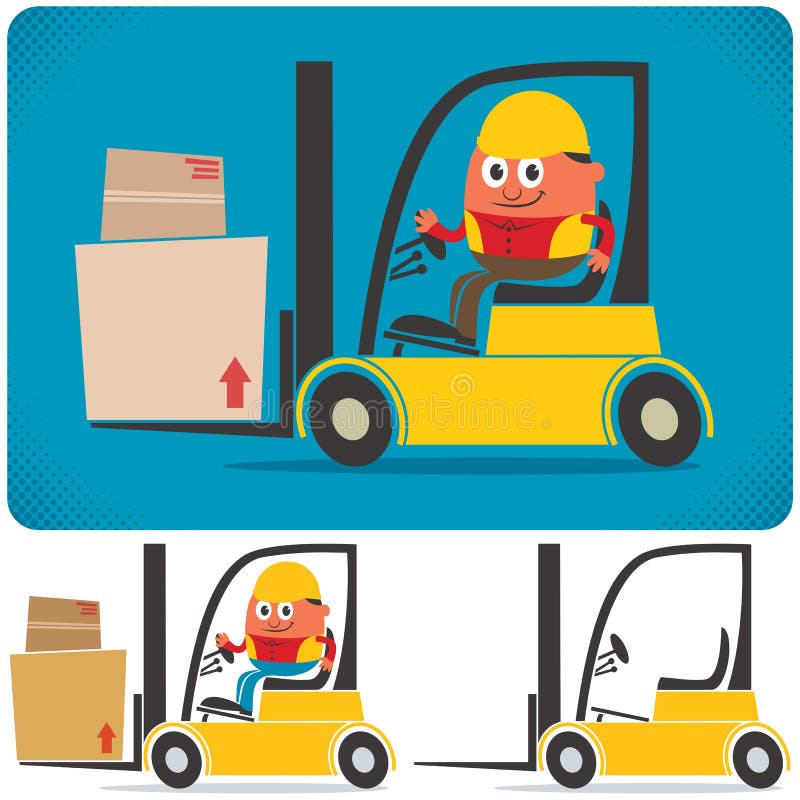 Forklift Driver stock vector. Illustration of carrier - 30822879