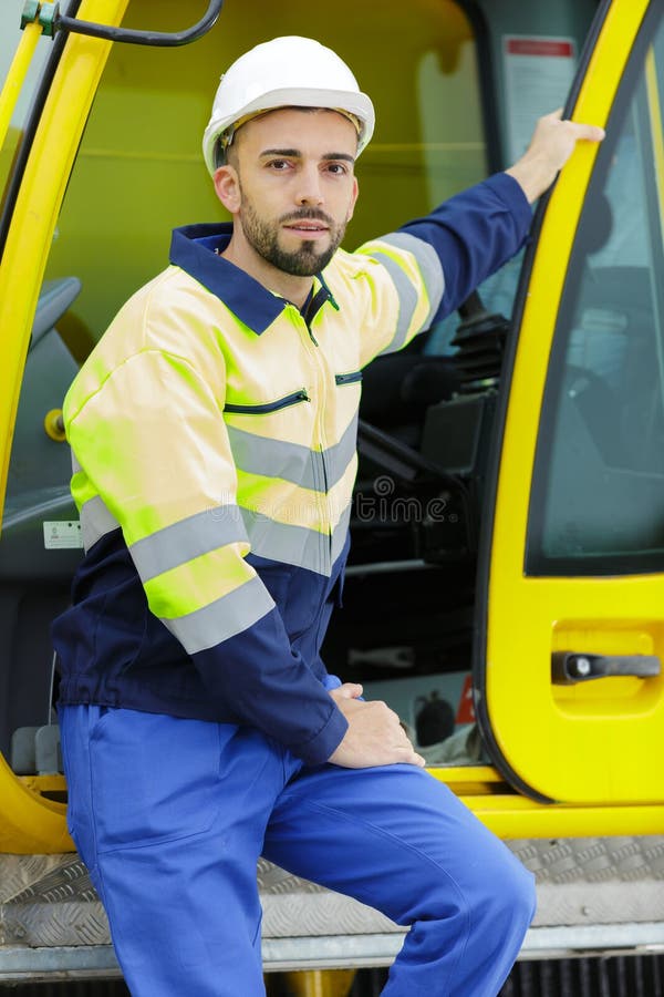 Forklift Driver Looking at Camera Stock Image - Image of storage ...