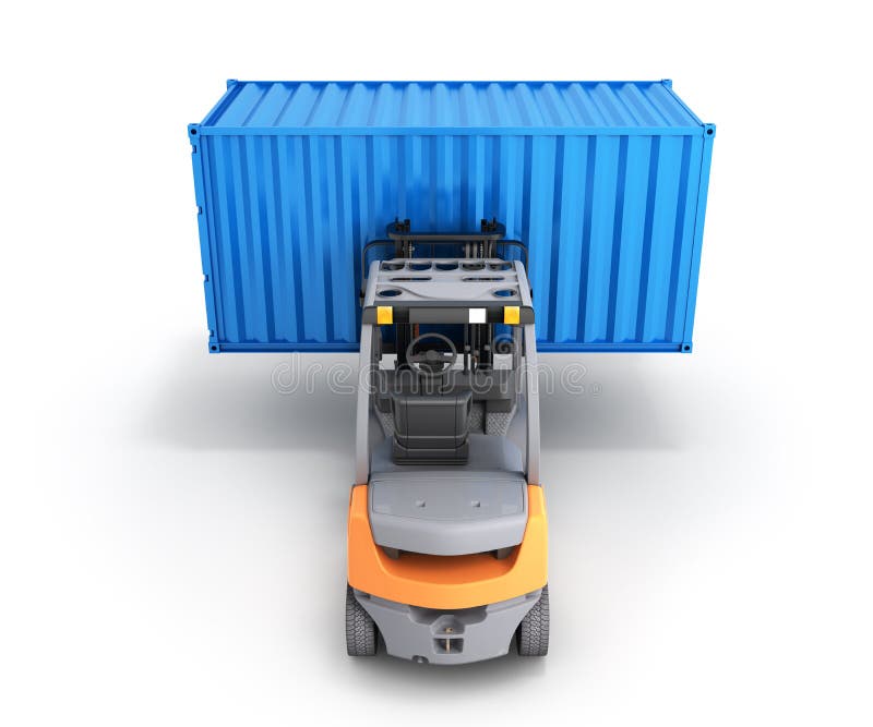 Cargo Shipping Container on White Background 3d Stock Illustration ...