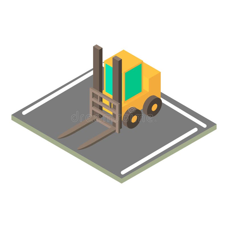 Forklift Icon, Isometric Style Stock Vector - Illustration of diesel ...