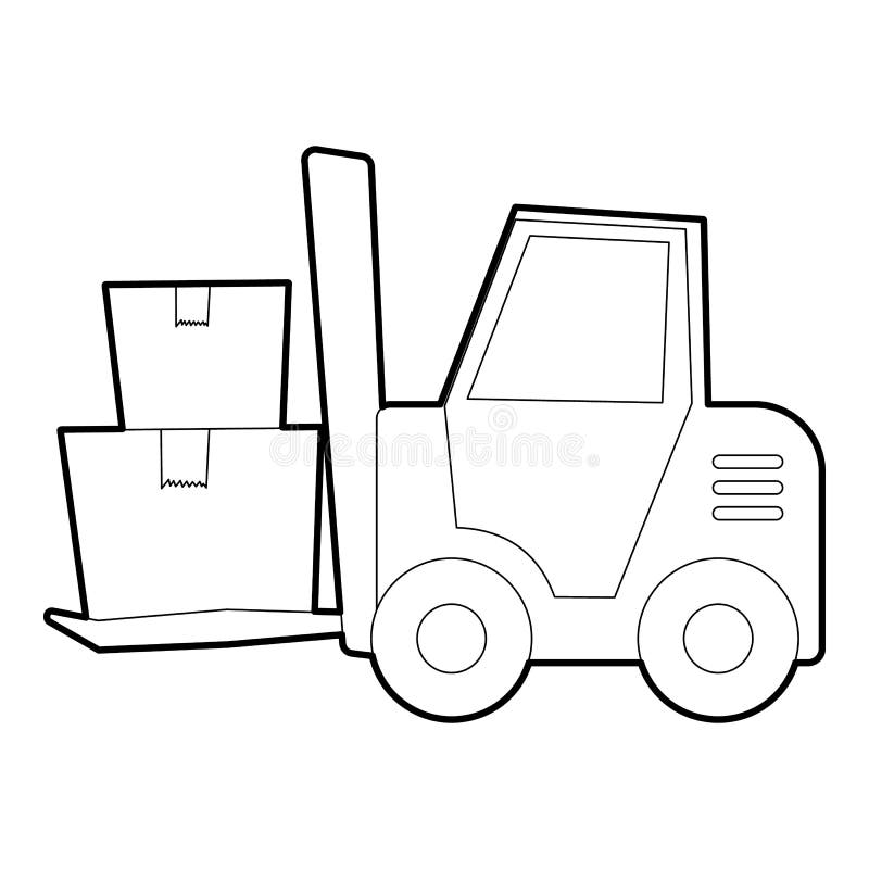 Forklift Icon, Outline Style Stock Illustration - Illustration of ...