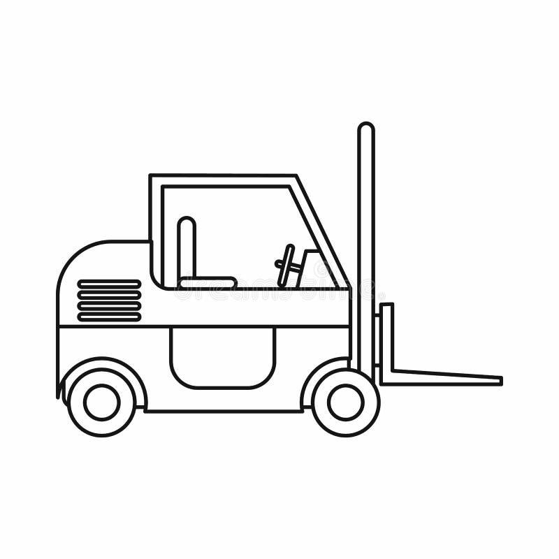 Forklift Icon, Outline Style Stock Vector - Illustration of lifting ...