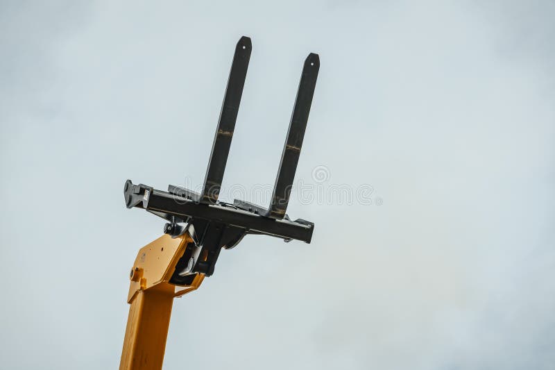 Forklift Industrial Loader or Stacker Against Sky Stock Photo - Image ...