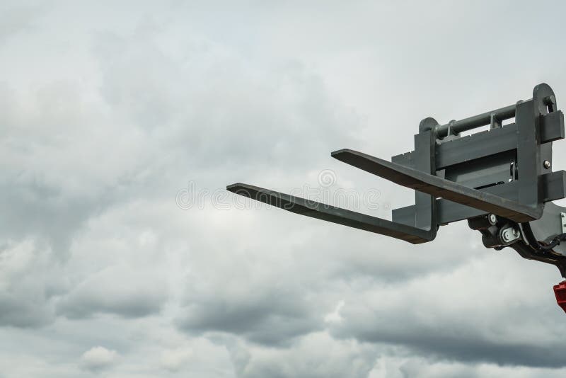 Forklift Industrial Loader or Stacker Against Sky Stock Image - Image ...