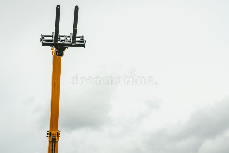 Forklift Industrial Loader or Stacker Against Sky Stock Image - Image ...
