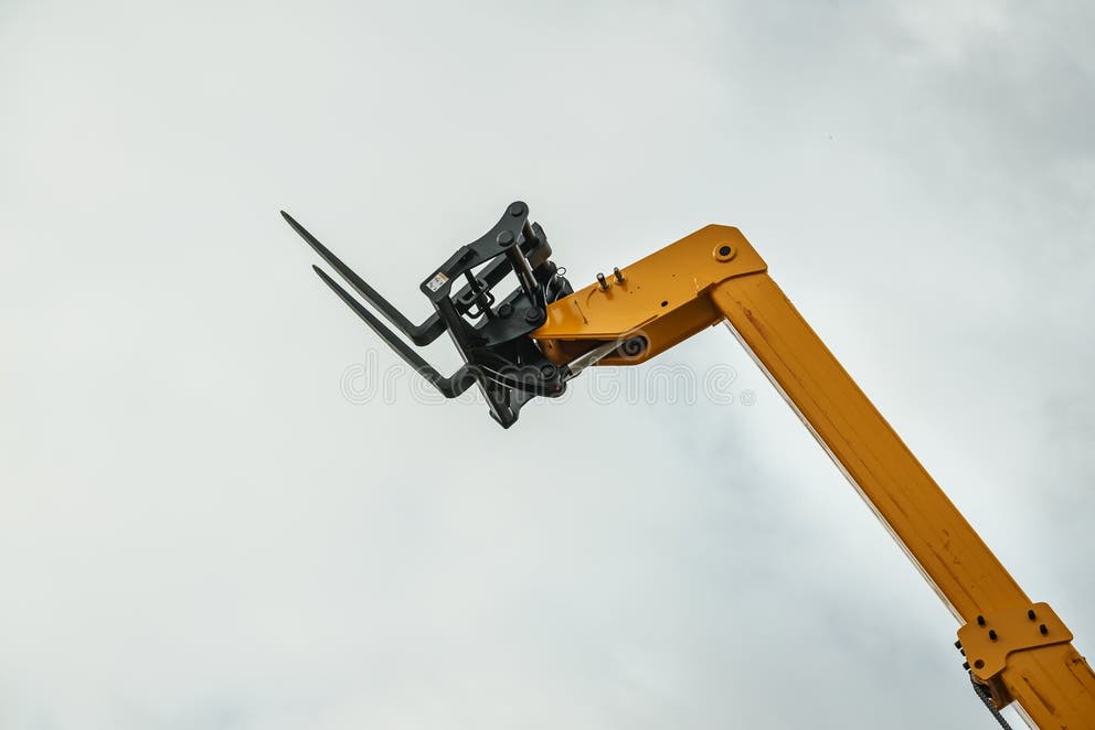 Forklift Industrial Loader or Stacker Against Sky Stock Photo - Image ...