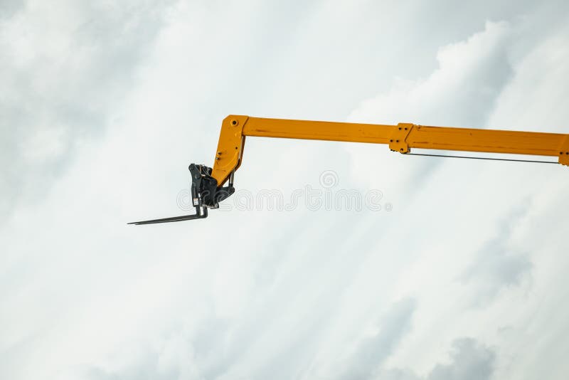 Forklift Industrial Loader or Stacker Against Sky Stock Image - Image ...
