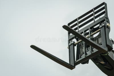 Forklift Industrial Loader or Stacker Against Sky Stock Photo - Image ...