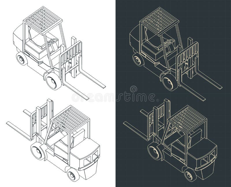Forklift Isometric Blueprints Stock Vector - Illustration of transport ... Forklift Isometric Blueprints Stock Vector - Illustration of transport ...