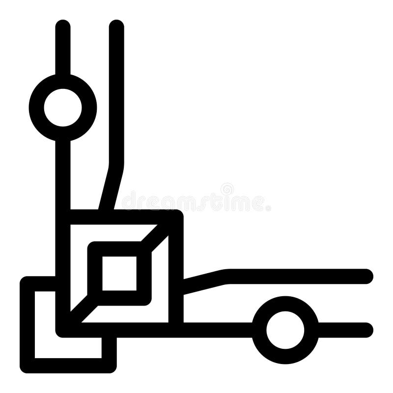 Forklift Lifting Cargo Box on Platform Truck Icon Stock Vector ...