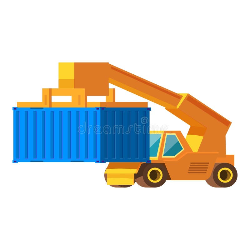 Forklift is Lifting Cargo Container, Delivery and Shipping Concept ...