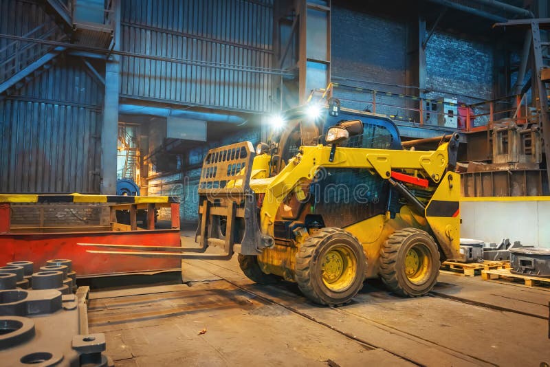 Forklift for Lifting and Moving Materials Inside Industrial Factory ...