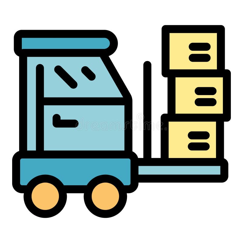Forklift Lifting Stacked Boxes Storage Warehouse Icon Stock ...