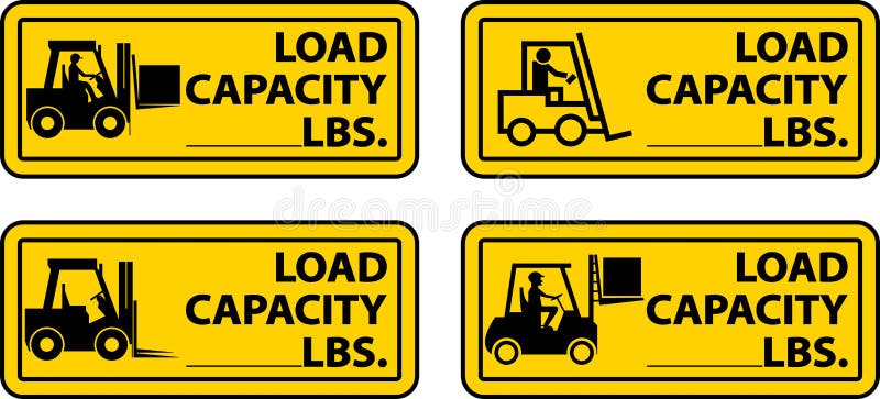 Forklift Load Capacity Label Sign on White Background Stock Vector ...
