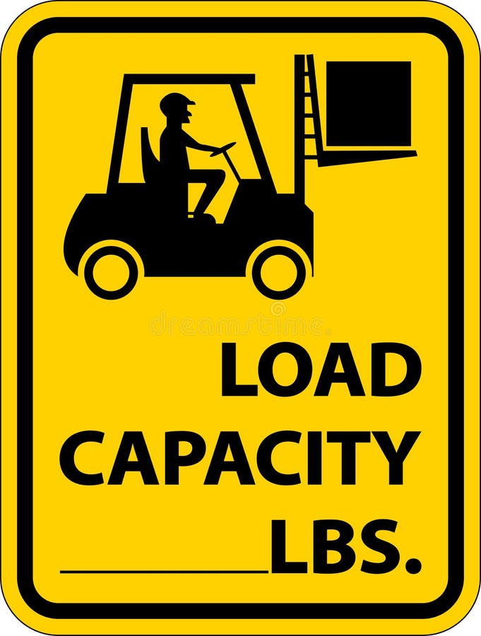 Forklift Load Capacity Label Sign on White Background Stock Vector ...