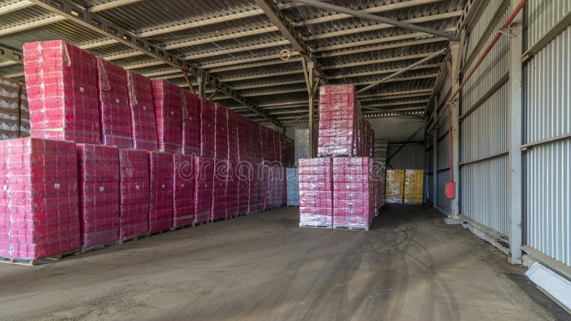 Forklift Loader and Cargo Boxes Storing at Warehouse Timelapse ...