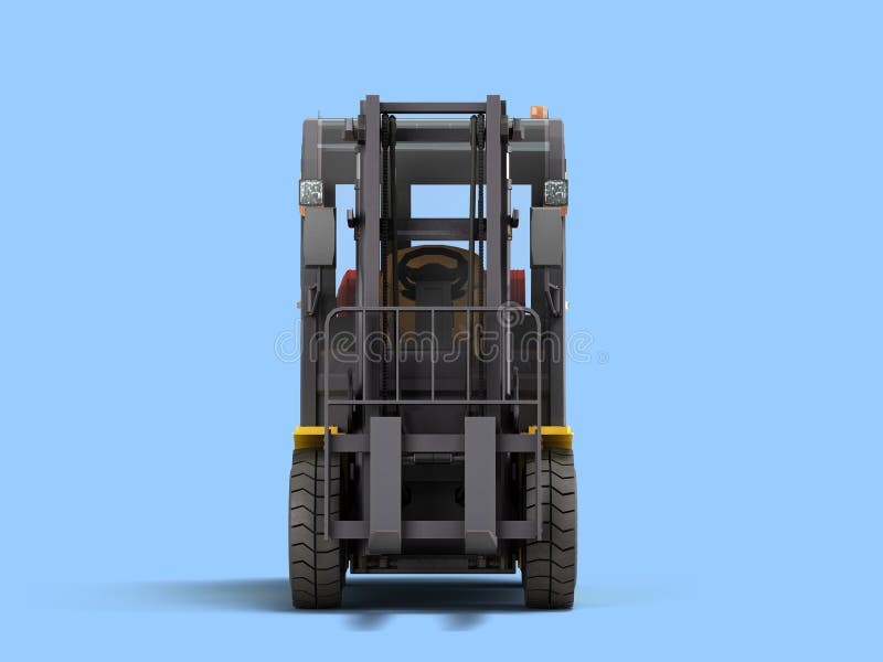 Forklift Loader Front Side View Industrial Vehicle Concept 3d Render on ...