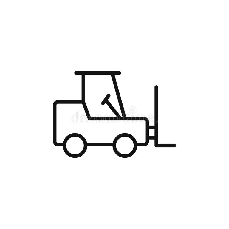 Forklift Loader Icon Symbol on White Background Stock Vector ...
