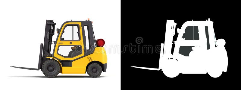 Forklift Loader Industrial Vehicle Concept 3d Render on White with ...