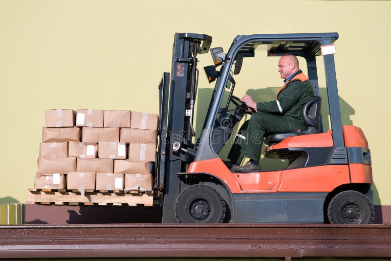Forklift loader with load stock photo. Image of pallet - 16878740