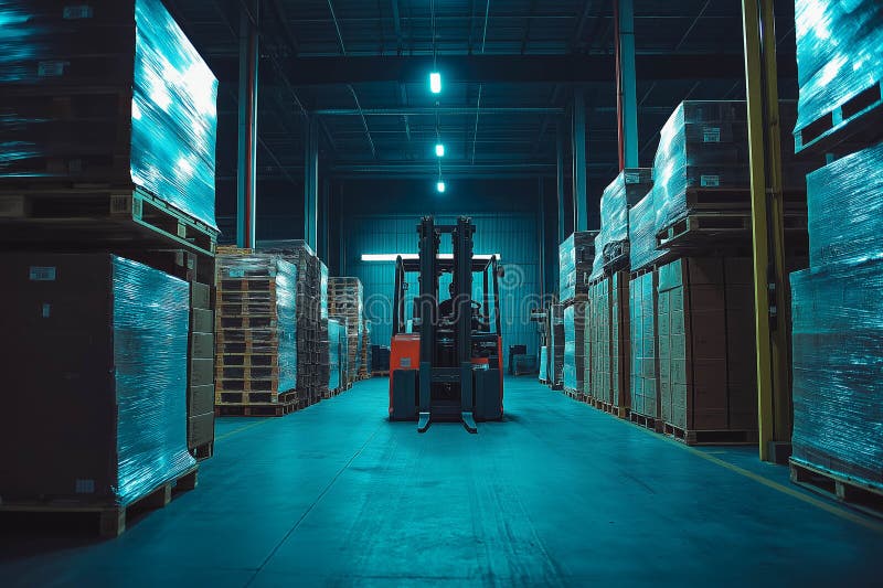 Forklift Loader. Pallet Stacker Truck Equipment at Warehouse Stock ...