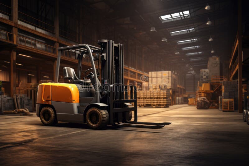 Forklift Loader. Pallet Stacker Truck Equipment at Warehouse Stock ...