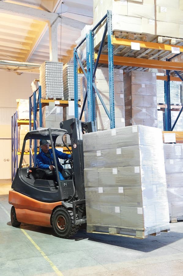 Warehouse forklift loader stock photo. Image of vehicle - 13735078