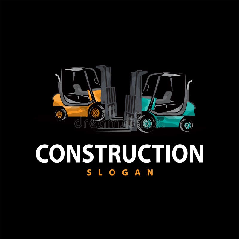Forklift Logo Heavy Vehicle Vector Design Simple Heavy Equipment ...