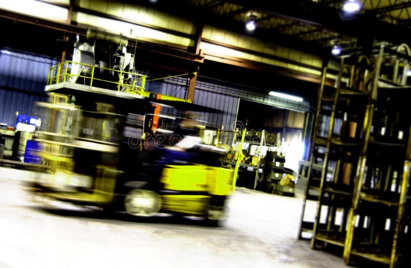 Forklift moving in factory stock photo. Image of moving - 21847788