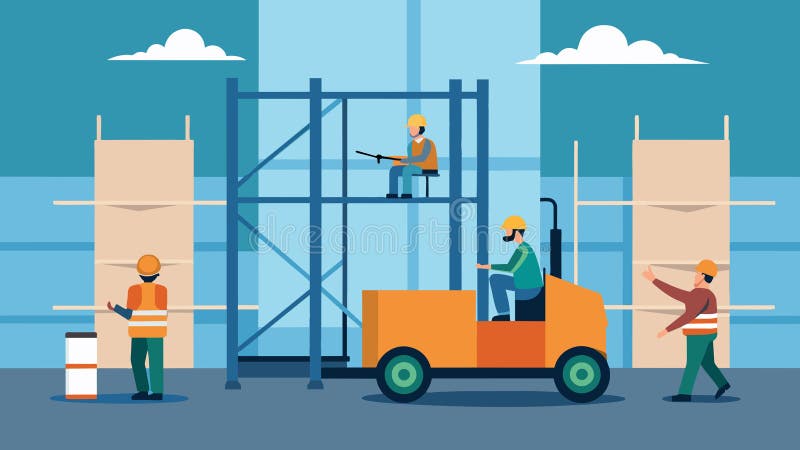 A Forklift Operator Carefully Maneuvered a Load of Drywall Sheets ...