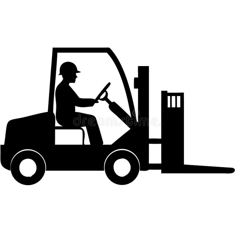 Forklift Operator Silhouette Graphic for Industrial and Warehouse ...