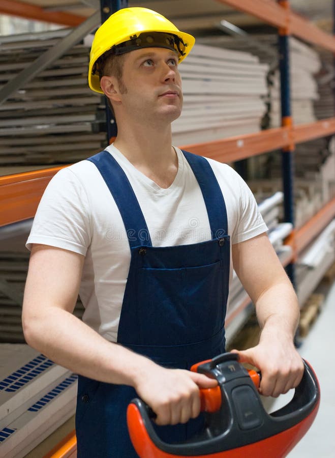 Forklift operator. stock photo. Image of shelf, industrial - 66300432