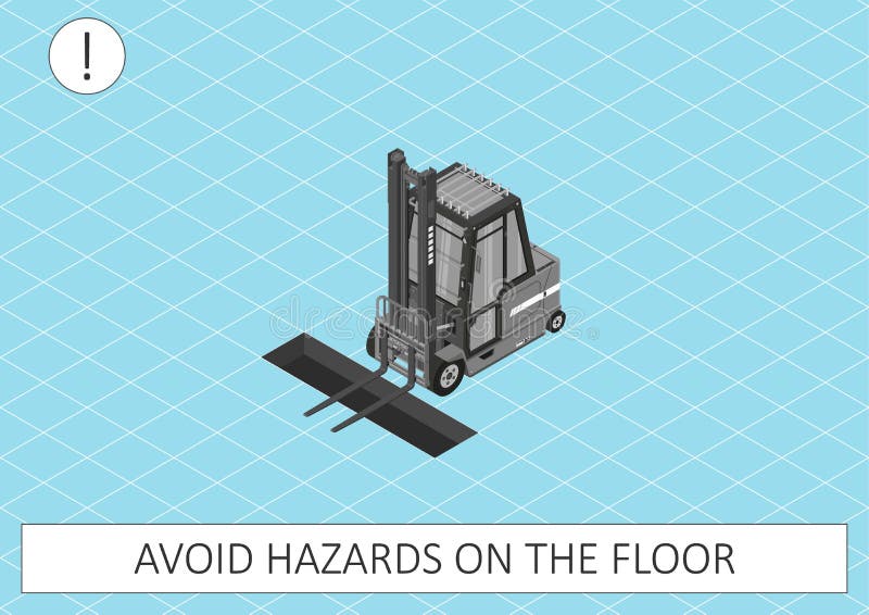 Forklift Safety. Avoid Hazards on the Floor Stock Vector - Illustration ...