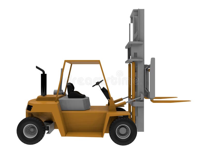 Forklift Side View Illustration Stock Illustration - Illustration of ...