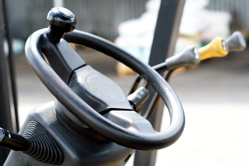 Forklift steering wheel stock image. Image of clouds, forklift - 4746135