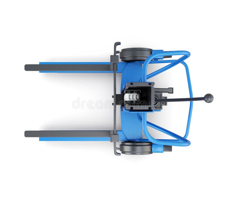 Lift Truck Top View Isolated on White Background. 3d Rendering Stock ...
