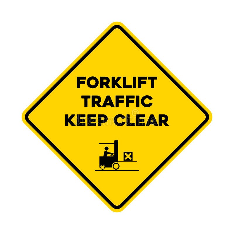 Forklift Traffic Warning Sign Stock Vector - Illustration of label ...