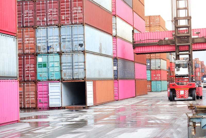 Containers and Container Warehouses Trade Perspective Stock Photo ...