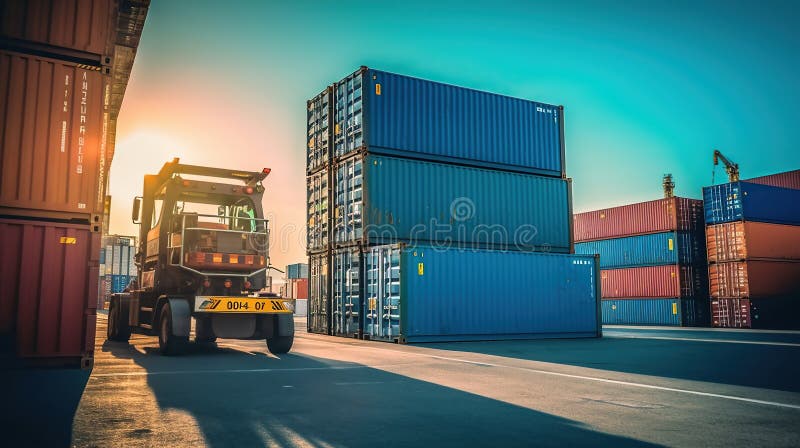 Shipping Container Yard Stock Illustrations – 1,401 Shipping Container ...
