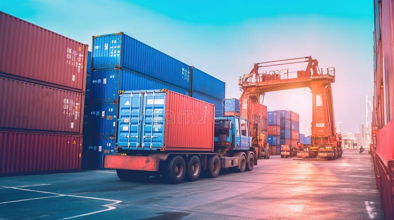 Shipping Container Yard Stock Illustrations – 1,401 Shipping Container ...